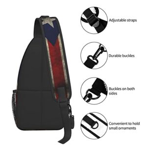 Puerto Rico Sling Bag Puerto Rico Flag Crossbody Chest Daypack Casual Backpack Puerto Shoulder Bag