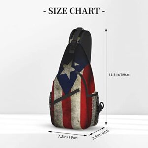 Puerto Rico Sling Bag Puerto Rico Flag Crossbody Chest Daypack Casual Backpack Puerto Shoulder Bag