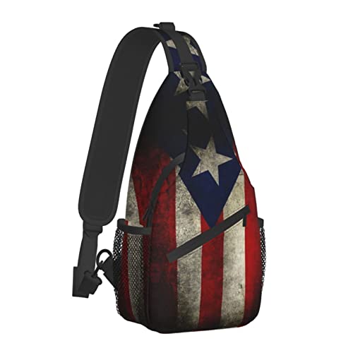 Puerto Rico Sling Bag Puerto Rico Flag Crossbody Chest Daypack Casual Backpack Puerto Shoulder Bag