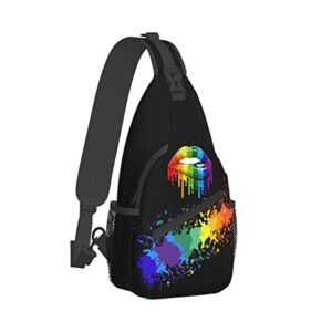 zrexuo rainbow lgbt print chest bags crossbody sling backpack travel hiking daypack crossbody shoulder bag for men women