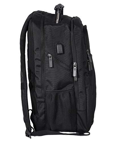 Rockland Professional USB Laptop Backpack, Black, Large