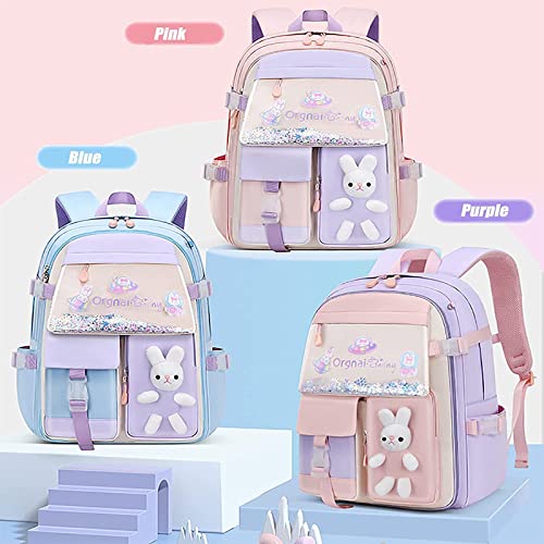 Bunny Backpack, Bad Bunny Backpack For Girls, Cute Large Capacity Waterproof Kawaii Backpack For School (blue, large)