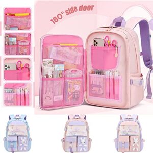 Bunny Backpack, Bad Bunny Backpack For Girls, Cute Large Capacity Waterproof Kawaii Backpack For School (blue, large)