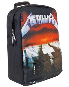 rock sax metallica master of puppets men’s zip fastening band backpack