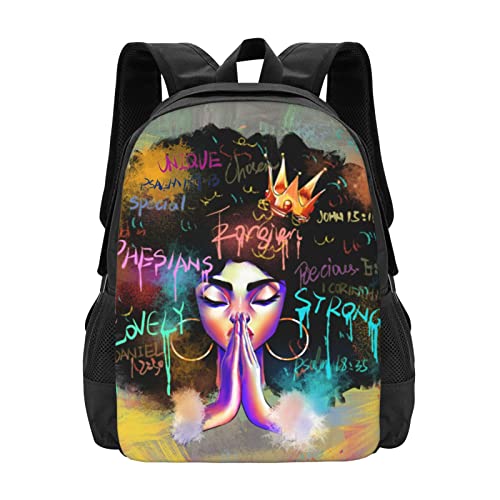 Backpack Casual Laptop Backpacks Teens Durable Casual Daypack Bookbag for Outdoor black girl Bubble-