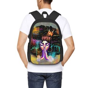 Backpack Casual Laptop Backpacks Teens Durable Casual Daypack Bookbag for Outdoor black girl Bubble-