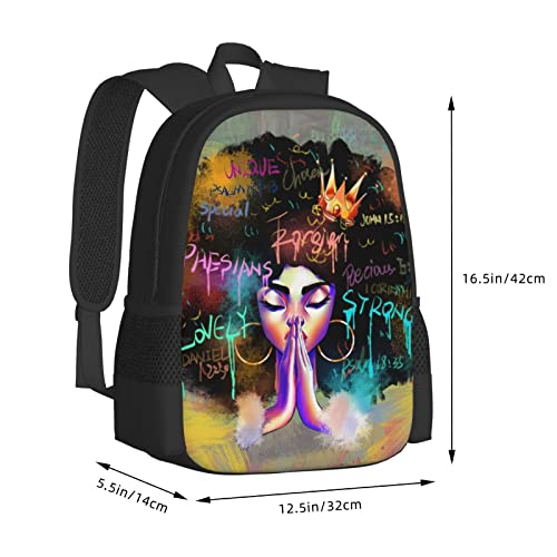 Backpack Casual Laptop Backpacks Teens Durable Casual Daypack Bookbag for Outdoor black girl Bubble-