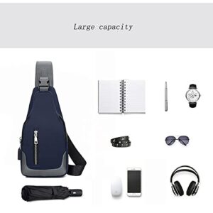 Sling Backpack for Men Women Bag Small Waterproof Crossbody Shoulder Chest Daypack with USB Charging Port for Travel Hiking Sport Casual