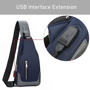 Sling Backpack for Men Women Bag Small Waterproof Crossbody Shoulder Chest Daypack with USB Charging Port for Travel Hiking Sport Casual