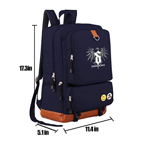 Vintage Fashion Shinedown Graphic Backpack Women Men Travel Hiking Camping Daypack Oxford School Backpack Navy 11.45.117.3