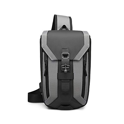 FLO-MOTOR Anti-Theft Sling Chest Bag with USB Large Shoulder Crossbody Backpack