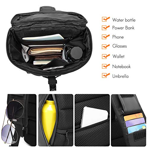 FLO-MOTOR Anti-Theft Sling Chest Bag with USB Large Shoulder Crossbody Backpack