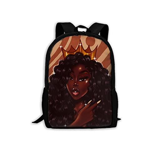 yalinan African Girl Backpack Kawaii Bookbag Black Girl Back Pack Kids Cute Book Bag with Laptop Compartment for Kids Teen Girls Teacher Women Work Middle School College