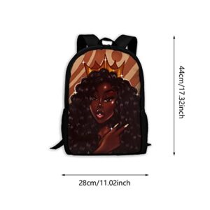 yalinan African Girl Backpack Kawaii Bookbag Black Girl Back Pack Kids Cute Book Bag with Laptop Compartment for Kids Teen Girls Teacher Women Work Middle School College