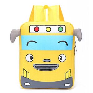 willikiva little cute bus mini toddler travel school backpack for kids boys girls to preschool waterproof children with safety harness leash chest strap bag(yellow)