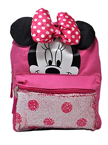 Disney Minnie Mouse Mini Preschool Backpack for Toddler Girls (12) (Minnie Mouse School Supplies Bundle)