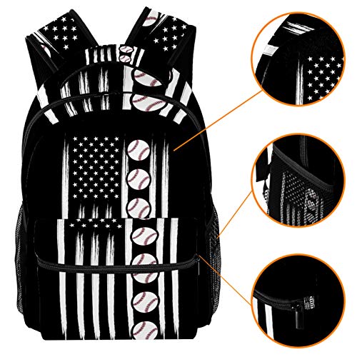 Schoolbag Bookbag Baseball American Flag Backpack for Teen Girls Boys School Bags Laptop Bag