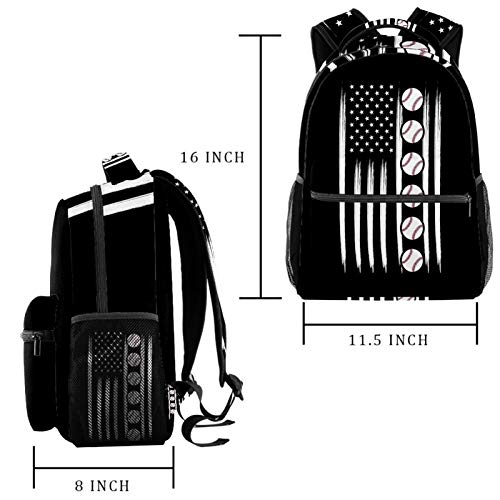 Schoolbag Bookbag Baseball American Flag Backpack for Teen Girls Boys School Bags Laptop Bag