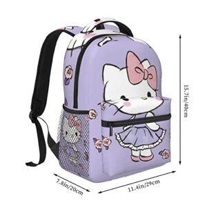 Cartoon Backpack Kawaii Cat Daypack Lightweight Travel Laptop Bag for Women Girl