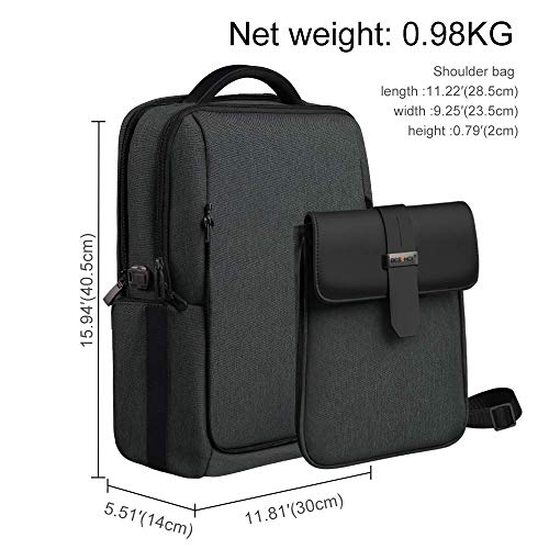 BESCHOI 15.6 inch Laptop Backpack Detachable Large Travel Backpack with USB Charging Port, Waterproof Outdoor Anti-Theft College School Computer Bag for Men and Women