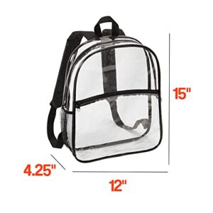 Personalized Clear Backpack 15" - Transparent Bag with Your Text - See Through Backpacks for School, Travel, Festival, Beach