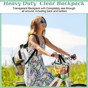 6 Pieces Clear Backpack Heavy Duty Clear Bookbags with Clear Toiletry Bag Pencil Case PVC Transparent Backpack See Through Clear School Bag