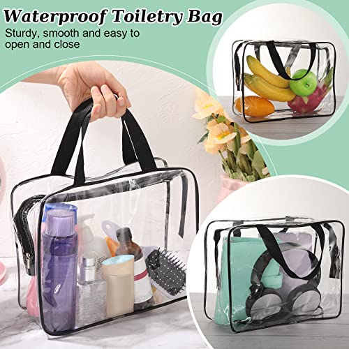 6 Pieces Clear Backpack Heavy Duty Clear Bookbags with Clear Toiletry Bag Pencil Case PVC Transparent Backpack See Through Clear School Bag