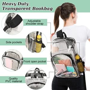 6 Pieces Clear Backpack Heavy Duty Clear Bookbags with Clear Toiletry Bag Pencil Case PVC Transparent Backpack See Through Clear School Bag