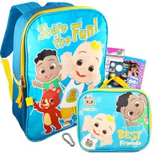 color shop cocomelon backpack and lunch bag for kids – cocomelon backpack for boys bundle with cocomelon lunch box, stickers, more | cocomelon school backpack