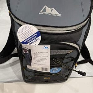 Arctic Zone Backpack Cooler 24 Can + Ice Holder, Black/Blue