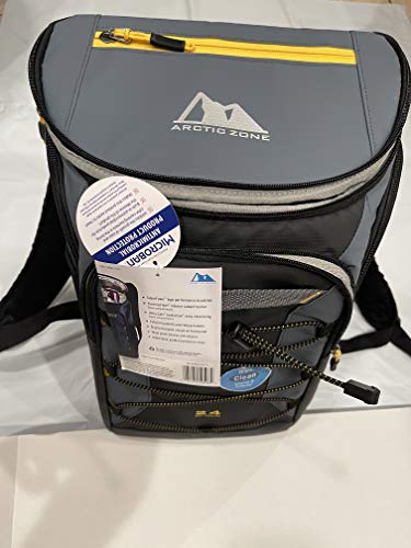 Arctic Zone Backpack Cooler 24 Can + Ice Holder, Black/Blue