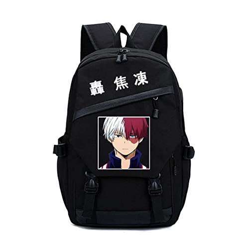 NHUHEQ Todoroki Anime Cosplay Backpack for Men Women Travel Backpack School Backpacks for Teenagers (Black-d,One size)