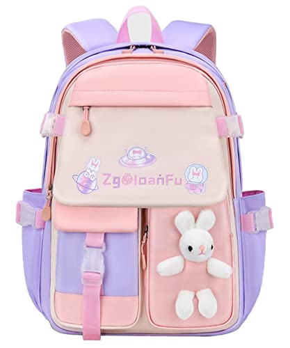 Cute Backpack Kawaii Waterproof Laptop Backpack Purple Medium