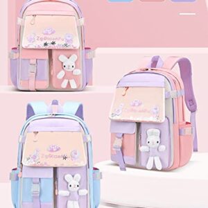 Cute Backpack Kawaii Waterproof Laptop Backpack Purple Medium