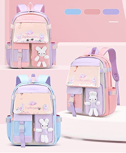 Cute Backpack Kawaii Waterproof Laptop Backpack Purple Medium