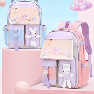 Cute Backpack Kawaii Waterproof Laptop Backpack Purple Medium