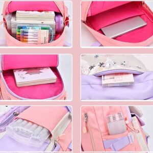 Cute Backpack Kawaii Waterproof Laptop Backpack Purple Medium