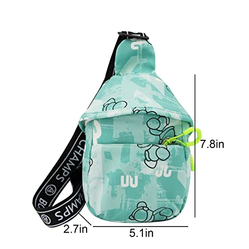 MOSSTYUS Small Sling Bag Chest Shoulder Bag Crossbody Cycling Travel Outdoor Casual Back Pack for Lady Teens, Green