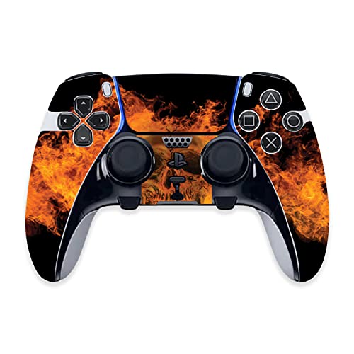 MightySkins Skin Compatible with PS5 DualSense Edge Controller - Fire Skull | Protective, Durable, and Unique Vinyl Decal wrap Cover | Easy to Apply & Change Styles | Made in The USA