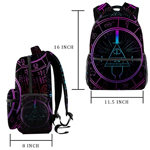 Bill Cipher Wheel Zodiac School Backpack for Girls Boys, Lightweight Bookbag Backpack Purse for Women