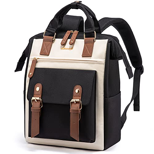 LOVEVOOK Mini Backpack for Women, Small Backpack Purse for Women Teen Girls, Cute Bookbag Fashion Daypacks for Shopping, Working or Dating, Black-White