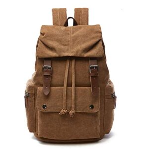 drf canvas backpack unisex vintage daypack for laptop 15” bg90 (brown)