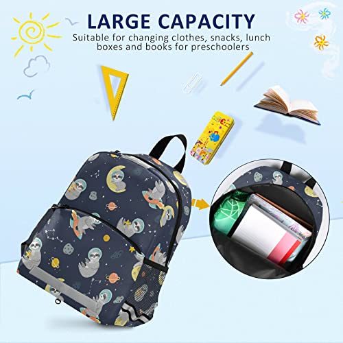 Cute Sloth Astronaut Space Planet Backpack Toddler Schoolbag for Boys Girls Kindergarten Bookbag Preschool Casual Travel Bag Daypack