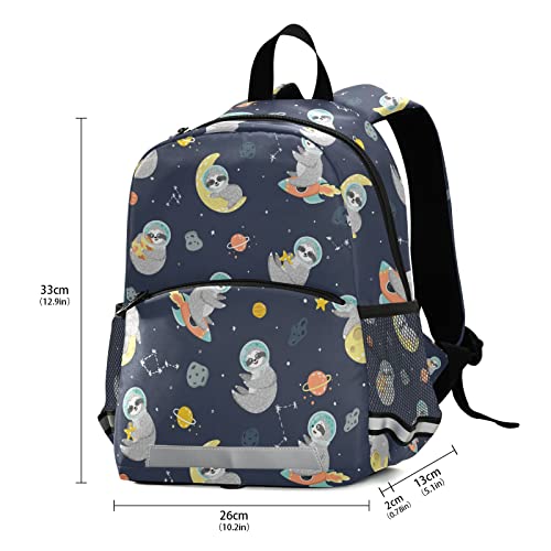 Cute Sloth Astronaut Space Planet Backpack Toddler Schoolbag for Boys Girls Kindergarten Bookbag Preschool Casual Travel Bag Daypack