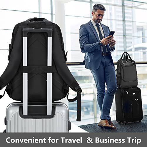 mocosa Laptop Backpack for Man & Women,College School Travel Business Backpack with USB Charging and Headphone Port Suit for 15.6 inch Computer(Ink)