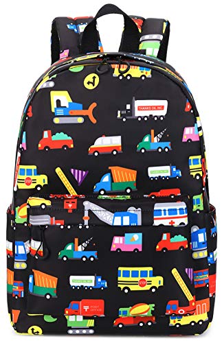 Preschool Backpack Kids Kindergarten School Book Bags for Elementary Primary Schooler (Truck Black)