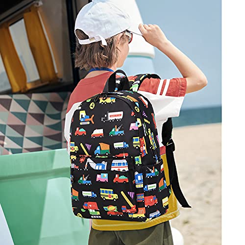 Preschool Backpack Kids Kindergarten School Book Bags for Elementary Primary Schooler (Truck Black)