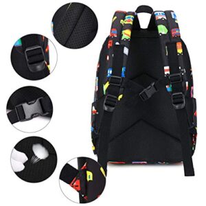 Preschool Backpack Kids Kindergarten School Book Bags for Elementary Primary Schooler (Truck Black)