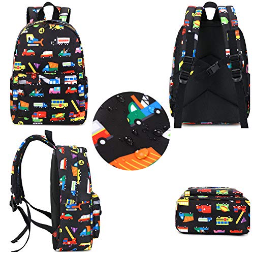 Preschool Backpack Kids Kindergarten School Book Bags for Elementary Primary Schooler (Truck Black)