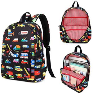 Preschool Backpack Kids Kindergarten School Book Bags for Elementary Primary Schooler (Truck Black)